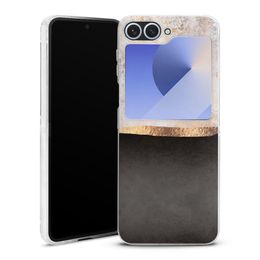 DeinDesign Galaxy Z Flip 6 Handy Hard Case Schutzh&uuml;lle transparent Smartphone Handy H&uuml;lle Abstract Black & White Trends Hard Case