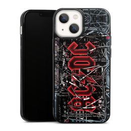 DeinDesign iPhone 13 Mini Handy Slim Case extra d&uuml;nn Silikon Handyh&uuml;lle schwarz H&uuml;lle Merchandise Acdc Official Licensed Product Silikon Slim Case