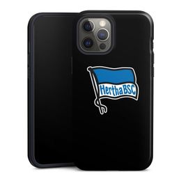 DeinDesign iPhone 12 Pro Max Handy Panzer Handyh&uuml;lle robuste Outdoor H&uuml;lle Schutzh&uuml;lle gl&auml;nzend Official Licensed Product Logo Hertha Bsc Tough Case