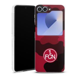 DeinDesign Galaxy Z Flip 6 Handy Hard Case Schutzh&uuml;lle transparent Smartphone Handy H&uuml;lle Logo 1. Fc N&uuml;rnberg 1. Fcn Hard Case