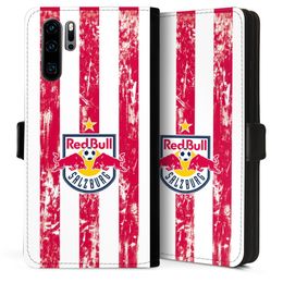 DeinDesign Huawei P30 Pro Handy Klapph&uuml;lle Handyh&uuml;lle aus Kunst Leder schwarz Flip Case Stripes Fc Red Bull Salzburg Official Licensed Product Sideflip mit 