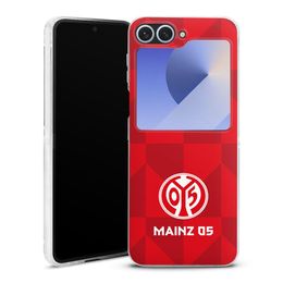 DeinDesign Galaxy Z Flip 6 Handy Hard Case Schutzh&uuml;lle transparent Smartphone Handy H&uuml;lle Official Licensed Product Merchandise Mainz 05 Hard Case