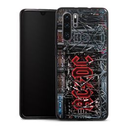 DeinDesign Huawei P30 Pro Handy Silikon H&uuml;lle Case schwarz Handyh&uuml;lle Merchandise Acdc Official Licensed Product
