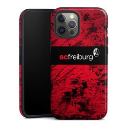 DeinDesign iPhone 12 Pro Max Handy Panzer Handyh&uuml;lle robuste Outdoor H&uuml;lle Schutzh&uuml;lle gl&auml;nzend Official Licensed Product Sc Freiburg Logo Tough Case