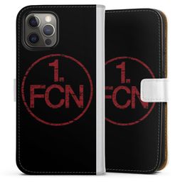 DeinDesign iPhone 12 Pro Max Handy Klapph&uuml;lle Handyh&uuml;lle aus Kunst Leder wei&szlig; Flip Case Merchandise Sideflip mit Lasche
