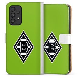 DeinDesign Galaxy A33 5G Handy Klapph&uuml;lle Handyh&uuml;lle aus Kunst Leder wei&szlig; Flip Case Gladbach Borussia M&ouml;nchengladbach Soccer Sideflip mit Lasche