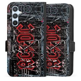 DeinDesign Galaxy A54 5G Handy Klapph&uuml;lle Handyh&uuml;lle aus Kunst Leder schwarz Flip Case Merchandise Acdc Official Licensed Product Sideflip mit Lasche