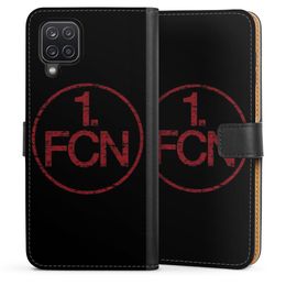 DeinDesign Galaxy A12 Handy Klapph&uuml;lle Handyh&uuml;lle aus Kunst Leder schwarz Flip Case Merchandise Sideflip mit langer Lasche