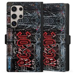 DeinDesign Galaxy S24 Ultra Handy Klapph&uuml;lle Handyh&uuml;lle aus Kunst Leder schwarz Flip Case Merchandise Acdc Official Licensed Product Sideflip mit Lasche