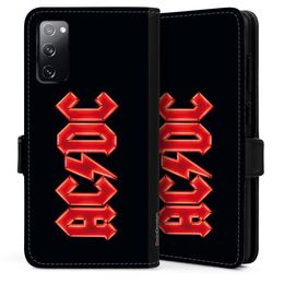 DeinDesign Galaxy S20 Handy Klapph&uuml;lle Handyh&uuml;lle aus Kunst Leder schwarz Flip Case Official Licensed Product Acdc Logo Sideflip mit Lasche