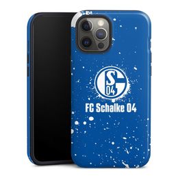 DeinDesign iPhone 12 Pro Max Handy Panzer Handyh&uuml;lle robuste Outdoor H&uuml;lle Schutzh&uuml;lle gl&auml;nzend S04 Fc Schalke 04 Logo Tough Case