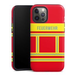 DeinDesign iPhone 12 Pro Max Handy Panzer Handyh&uuml;lle robuste Outdoor H&uuml;lle Schutzh&uuml;lle gl&auml;nzend Fire Fighters Life Saver Fire Fighter Tough Case
