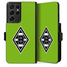 DeinDesign Galaxy S21 Ultra 5G Handy Klapph&uuml;lle Handyh&uuml;lle aus Kunst Leder schwarz Flip Case Gladbach Soccer Borussia M&ouml;nchengladbach Sideflip mit Lasche
