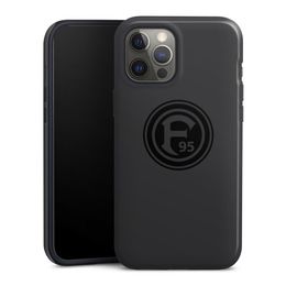DeinDesign iPhone 12 Pro Max Handy Panzer Handyh&uuml;lle robuste Outdoor H&uuml;lle Schutzh&uuml;lle gl&auml;nzend F95 Fortuna D&uuml;sseldorf Logo Tough Case