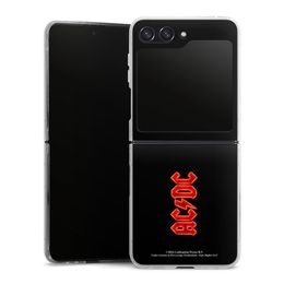 DeinDesign Galaxy Z Flip 5 Handy Hard Case Schutzh&uuml;lle transparent Smartphone Handy H&uuml;lle Official Licensed Product Acdc Logo Hard Case