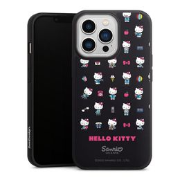 DeinDesign iPhone 13 Pro Handy Premium Silikon H&uuml;lle Handyh&uuml;lle schwarz Case Kindheit Merchandise Hello Kitty Silikon Premium Case