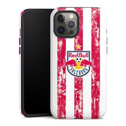 DeinDesign iPhone 12 Pro Max Handy Panzer Handyh&uuml;lle robuste Outdoor H&uuml;lle Schutzh&uuml;lle gl&auml;nzend Stripes Fc Red Bull Salzburg Official Licensed Product Tough Case