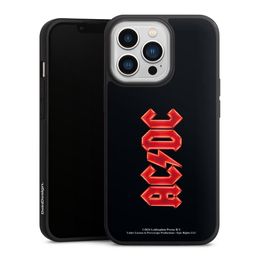 DeinDesign iPhone 13 Pro Handy Premium Silikon H&uuml;lle Handyh&uuml;lle schwarz Case Official Licensed Product Acdc Logo Silikon Premium Case