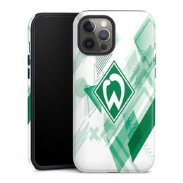 DeinDesign iPhone 12 Pro Max Handy Panzer Handyh&uuml;lle robuste Outdoor H&uuml;lle Schutzh&uuml;lle gl&auml;nzend Official Licensed Product Sv Werder Bremen Muster Tough Case