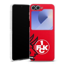 DeinDesign Galaxy Z Flip 6 Handy Hard Case Schutzh&uuml;lle transparent Smartphone Handy H&uuml;lle 1. Fck Devil 1. Fc Kaiserslautern Hard Case