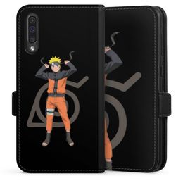DeinDesign Galaxy A50 Handy Klapph&uuml;lle Handyh&uuml;lle aus Kunst Leder schwarz Flip Case Official Licensed Product Anime Naruto Shippuden Sideflip mit Lasche