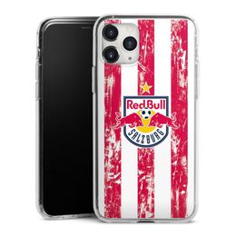 DeinDesign iPhone 11 Pro Max Handy Silikon H&uuml;lle Case transparent Handyh&uuml;lle Stripes Fc Red Bull Salzburg Official Licensed Product Silikon Case