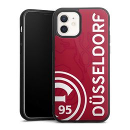 DeinDesign iPhone 12 Handy Gallery Case Handyh&uuml;lle 9H Geh&auml;rtetes Glas R&uuml;ckseite H&uuml;lle Lettering F95 Fortuna D&uuml;sseldorf Gallery Case