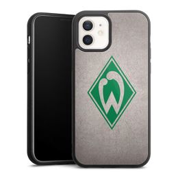 DeinDesign iPhone 12 Handy Gallery Case Handyh&uuml;lle 9H Geh&auml;rtetes Glas R&uuml;ckseite H&uuml;lle Concrete Official Licensed Product Sv Werder Bremen Gallery Case