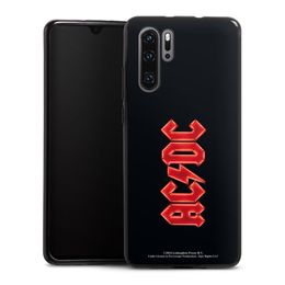 DeinDesign Huawei P30 Pro Handy Silikon H&uuml;lle Case schwarz Handyh&uuml;lle Official Licensed Product Acdc Logo