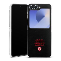 DeinDesign Galaxy Z Flip 6 Handy Hard Case Schutzh&uuml;lle transparent Smartphone Handy H&uuml;lle Merchandise European Cup Eintracht Frankfurt Hard Case