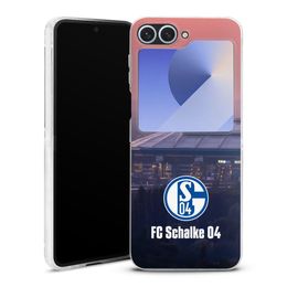 DeinDesign Galaxy Z Flip 6 Handy Hard Case Schutzh&uuml;lle transparent Smartphone Handy H&uuml;lle Official Licensed Product Stadium Fc Schalke 04 Hard Case