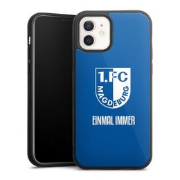DeinDesign iPhone 12 Handy Gallery Case Handyh&uuml;lle 9H Geh&auml;rtetes Glas R&uuml;ckseite H&uuml;lle Coat Of Arms Official Licensed Product 1. Fc Magdeburg Gallery Case