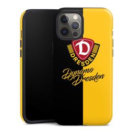 DeinDesign iPhone 12 Pro Max Handy Panzer Handyh&uuml;lle robuste Outdoor H&uuml;lle Schutzh&uuml;lle gl&auml;nzend Sg Dynamo Dresden Official Licensed Product Sgd Tough Case