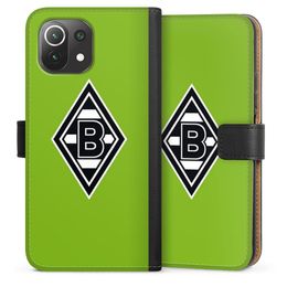 DeinDesign Xiaomi Mi 11 Lite 5G Handy Klapph&uuml;lle Handyh&uuml;lle aus Kunst Leder schwarz Flip Case Gladbach Borussia M&ouml;nchengladbach Soccer Sideflip mit langer Lasche