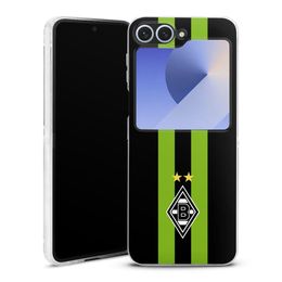 DeinDesign Galaxy Z Flip 6 Handy Hard Case Schutzh&uuml;lle transparent Smartphone Handy H&uuml;lle Borussia M&ouml;nchengladbach Gladbach Stripes Hard Case