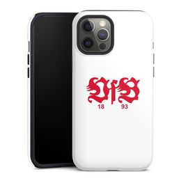 DeinDesign iPhone 12 Pro Max Handy Panzer Handyh&uuml;lle robuste Outdoor H&uuml;lle Schutzh&uuml;lle gl&auml;nzend Official Licensed Product Lettering Vfb Stuttgart Tough Case
