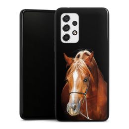 DeinDesign Galaxy A53 5G Handy Silikon H&uuml;lle Case schwarz Handyh&uuml;lle Horse Hobby Mare
