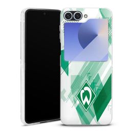 DeinDesign Galaxy Z Flip 6 Handy Hard Case Schutzh&uuml;lle transparent Smartphone Handy H&uuml;lle Sv Werder Bremen Official Licensed Product Muster Hard Case