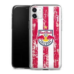 DeinDesign iPhone 11 Handy Slim Case Silikon Handyh&uuml;lle transparent H&uuml;lle extra d&uuml;nn Stripes Fc Red Bull Salzburg Official Licensed Product Silikon Slim Case