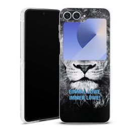 DeinDesign Galaxy Z Flip 7 FE Handy Hard Case Schutzh&uuml;lle transparent Smartphone Handy H&uuml;lle Tsv 1860 M&uuml;nchen Official Licensed Product Lion Hard Case