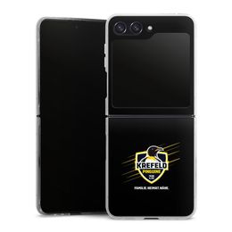 DeinDesign Galaxy Z Flip 5 Handy Hard Case Schutzh&uuml;lle transparent Smartphone Handy H&uuml;lle Ice Hockey Sports Krefeld Pinguine Hard Case