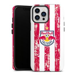 DeinDesign iPhone 13 Pro Max Handy Panzer Handyh&uuml;lle robuste Outdoor H&uuml;lle Schutzh&uuml;lle gl&auml;nzend Stripes Fc Red Bull Salzburg Official Licensed Product Tough Case