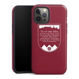 DeinDesign iPhone 12 Pro Max Handy Panzer Handyh&uuml;lle robuste Outdoor H&uuml;lle Schutzh&uuml;lle gl&auml;nzend 1. Fc N&uuml;rnberg Bundesliga Merchandise Tough Case