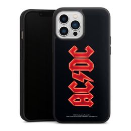 DeinDesign iPhone 13 Pro Max Handy Premium Silikon H&uuml;lle Handyh&uuml;lle schwarz Case Official Licensed Product Acdc Logo Silikon Premium Case