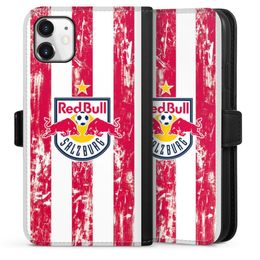 DeinDesign iPhone 11 Handy Klapph&uuml;lle Handyh&uuml;lle aus Kunst Leder schwarz Flip Case Stripes Fc Red Bull Salzburg Official Licensed Product Sideflip mit Lasche