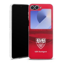 DeinDesign Galaxy Z Flip 6 Handy Hard Case Schutzh&uuml;lle transparent Smartphone Handy H&uuml;lle Stadium Vfb Stuttgart Official Licensed Product Hard Case