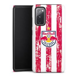 DeinDesign Galaxy S20 FE 5G Handy Panzer Handyh&uuml;lle robuste Outdoor H&uuml;lle Schutzh&uuml;lle gl&auml;nzend Stripes Fc Red Bull Salzburg Official Licensed Product Tough Case
