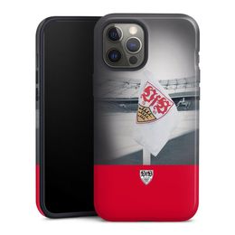 DeinDesign iPhone 12 Pro Max Handy Panzer Handyh&uuml;lle robuste Outdoor H&uuml;lle Schutzh&uuml;lle gl&auml;nzend Official Licensed Product Vfb Stuttgart Bundesliga Tough Case