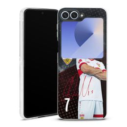 DeinDesign Galaxy Z Flip 6 Handy Hard Case Schutzh&uuml;lle transparent Smartphone Handy H&uuml;lle Official Licensed Product Maximilian Mittelst&auml;dt Vfb Stuttgart Hard 