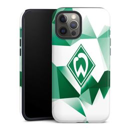 DeinDesign iPhone 12 Pro Max Handy Panzer Handyh&uuml;lle robuste Outdoor H&uuml;lle Schutzh&uuml;lle gl&auml;nzend Tarnmuster Official Licensed Product Sv Werder Bremen Tough Case